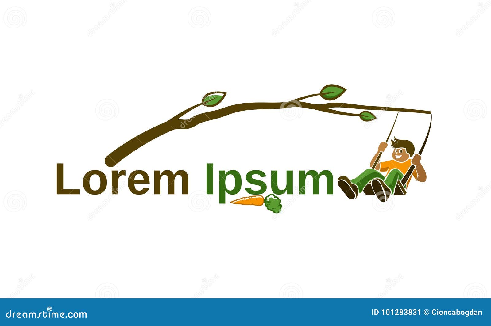 Child Rocking On A Swing Cartoon Vector | CartoonDealer.com #101283831