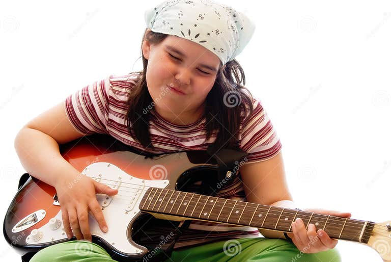 Child Rockstar stock image. Image of play, girl, expression - 5200305