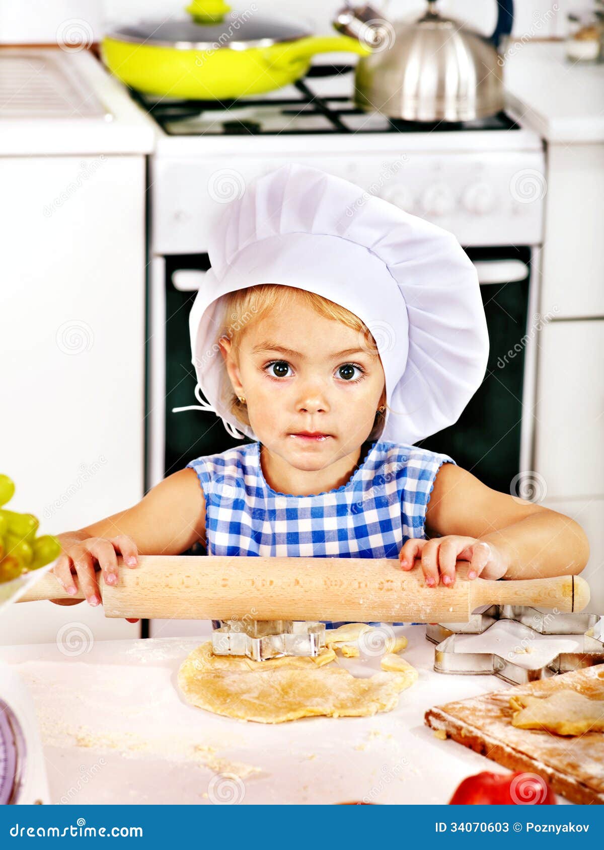 Child with Rolling-pin Dough Stock Image - Image of flour, knead: 34070603