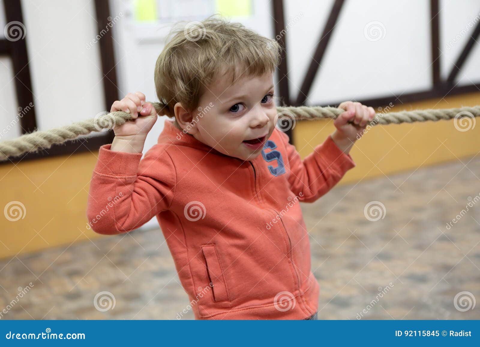 Child with rope stock image. Image of active, play, pretty - 92115845