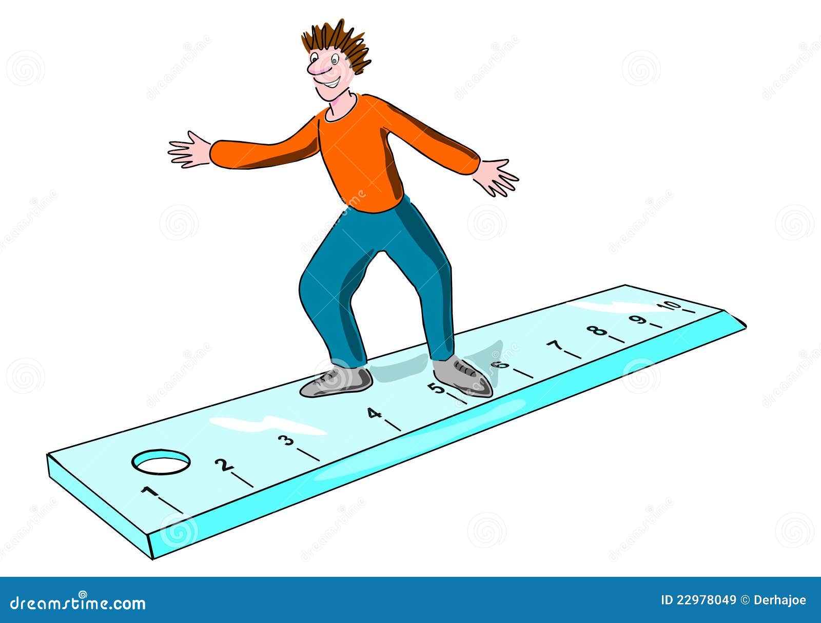 Child on an ruler stock illustration. Illustration of practice - 22978049