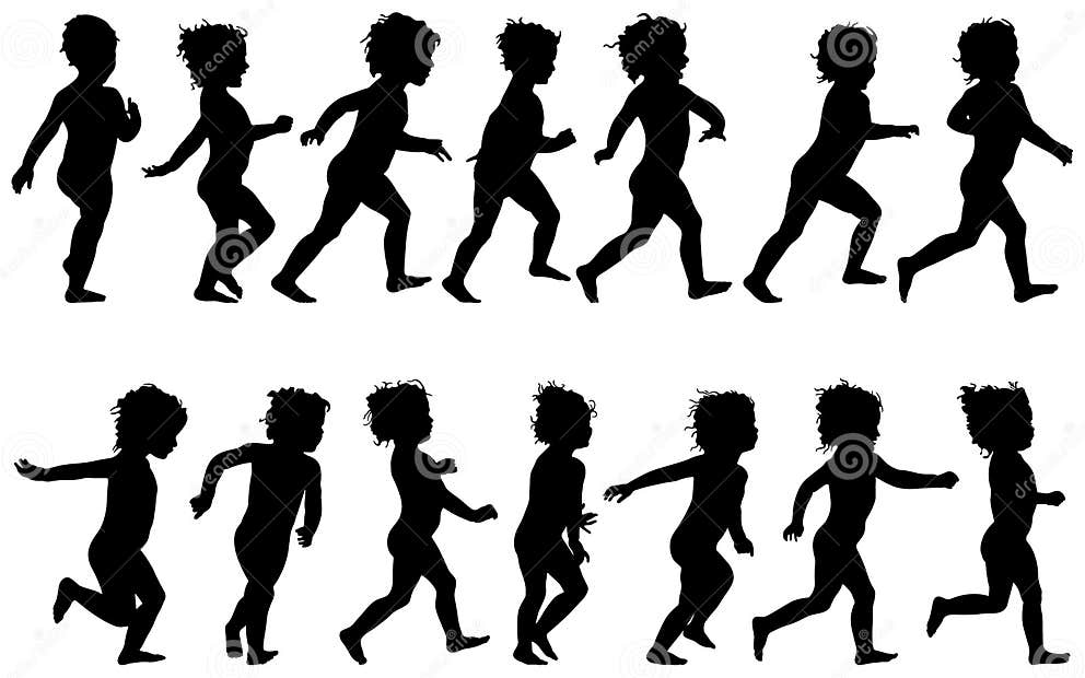 Child running stock vector. Illustration of childhood - 14612836