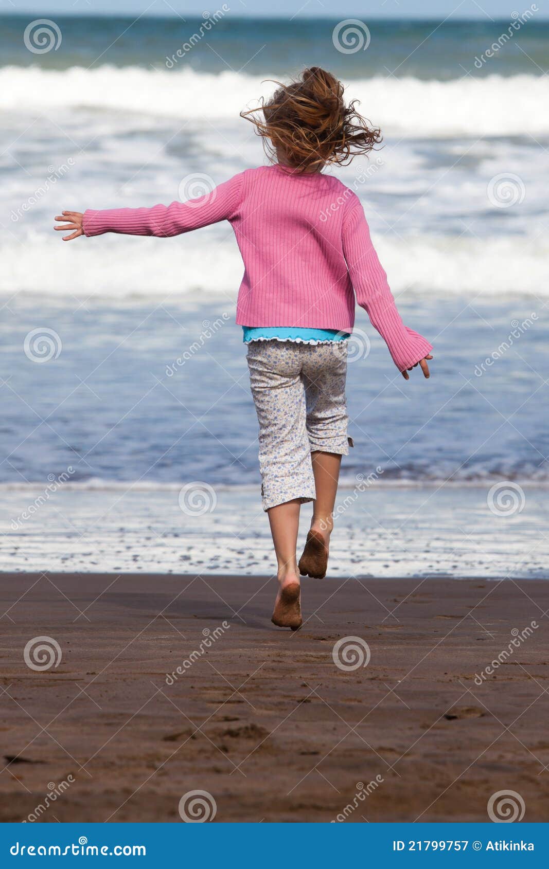 Child running to the ocean stock image. Image of summer - 21799757