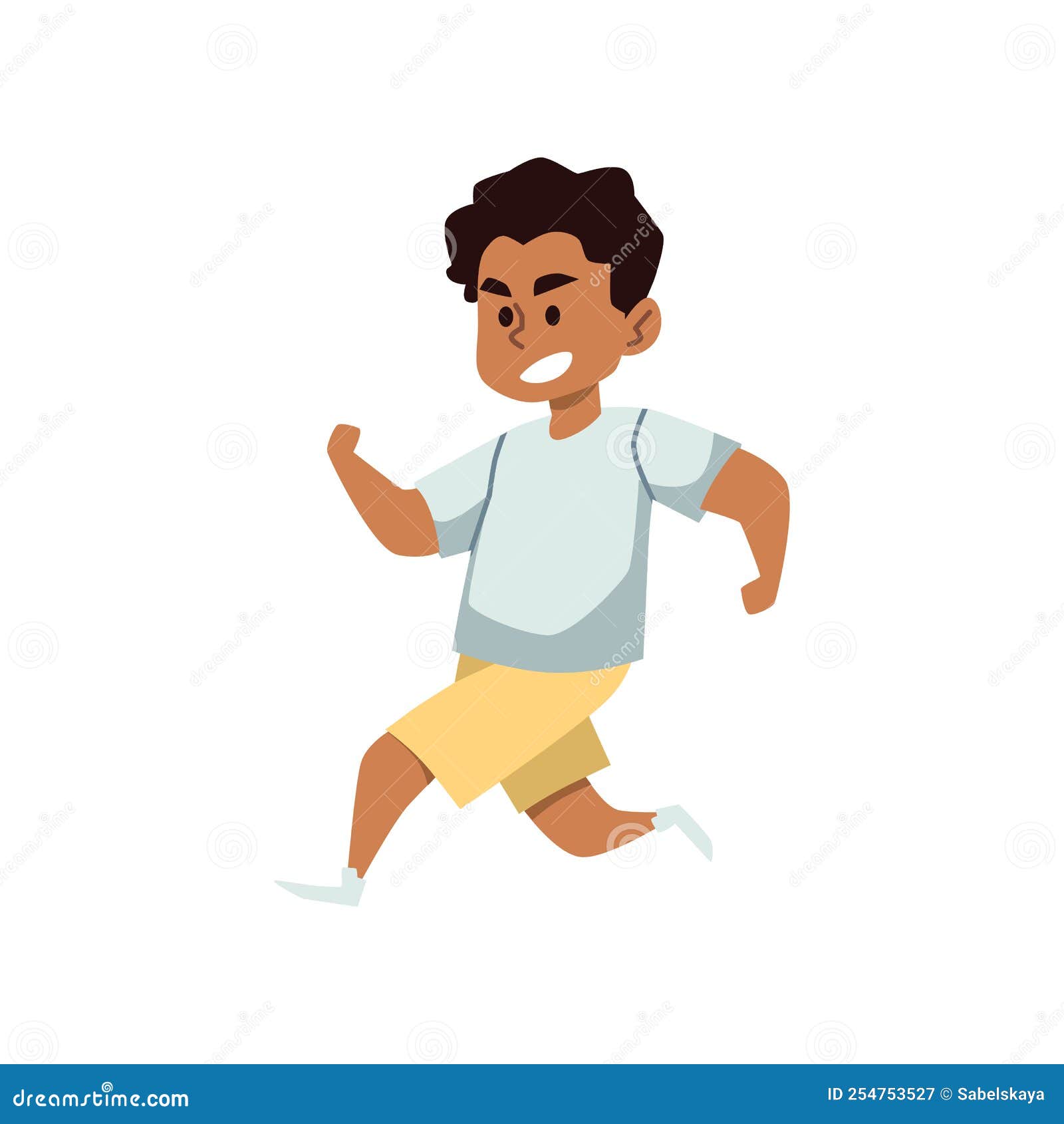 Child Runs Fast for Physical Development and Sport, Flat Vector ...