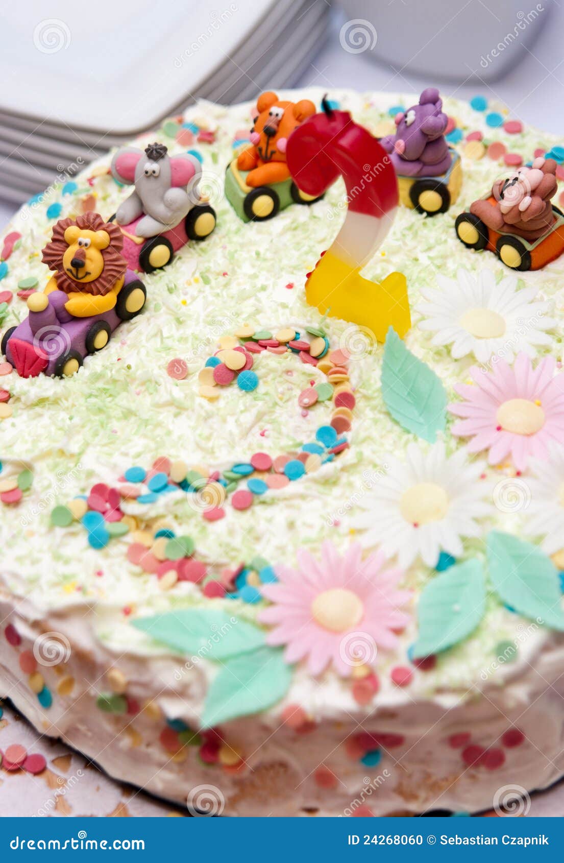 Child s birthday cake stock photo. Image of decorative - 24268060