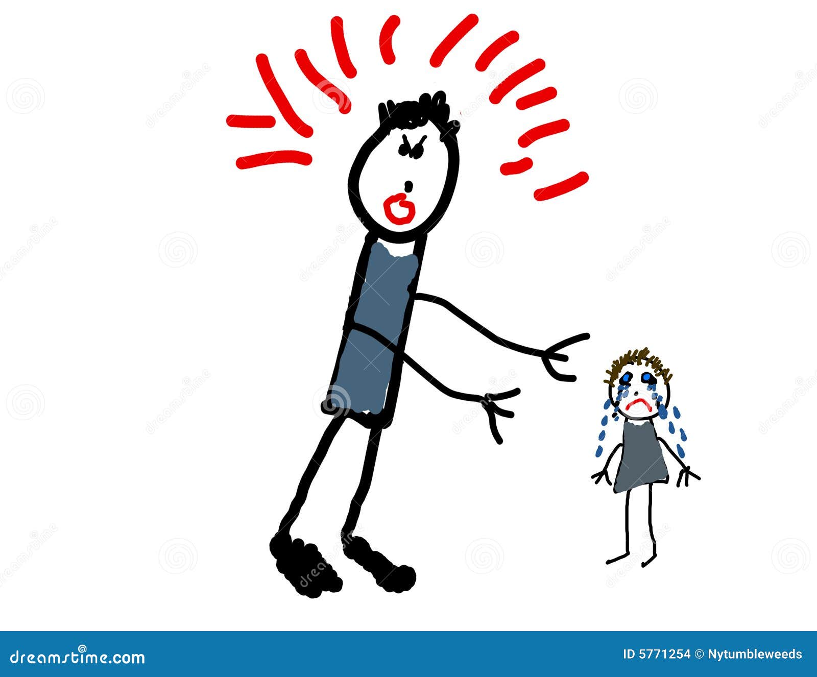 Child s drawing of abuse stock vector. Illustration of angry - 5771254
