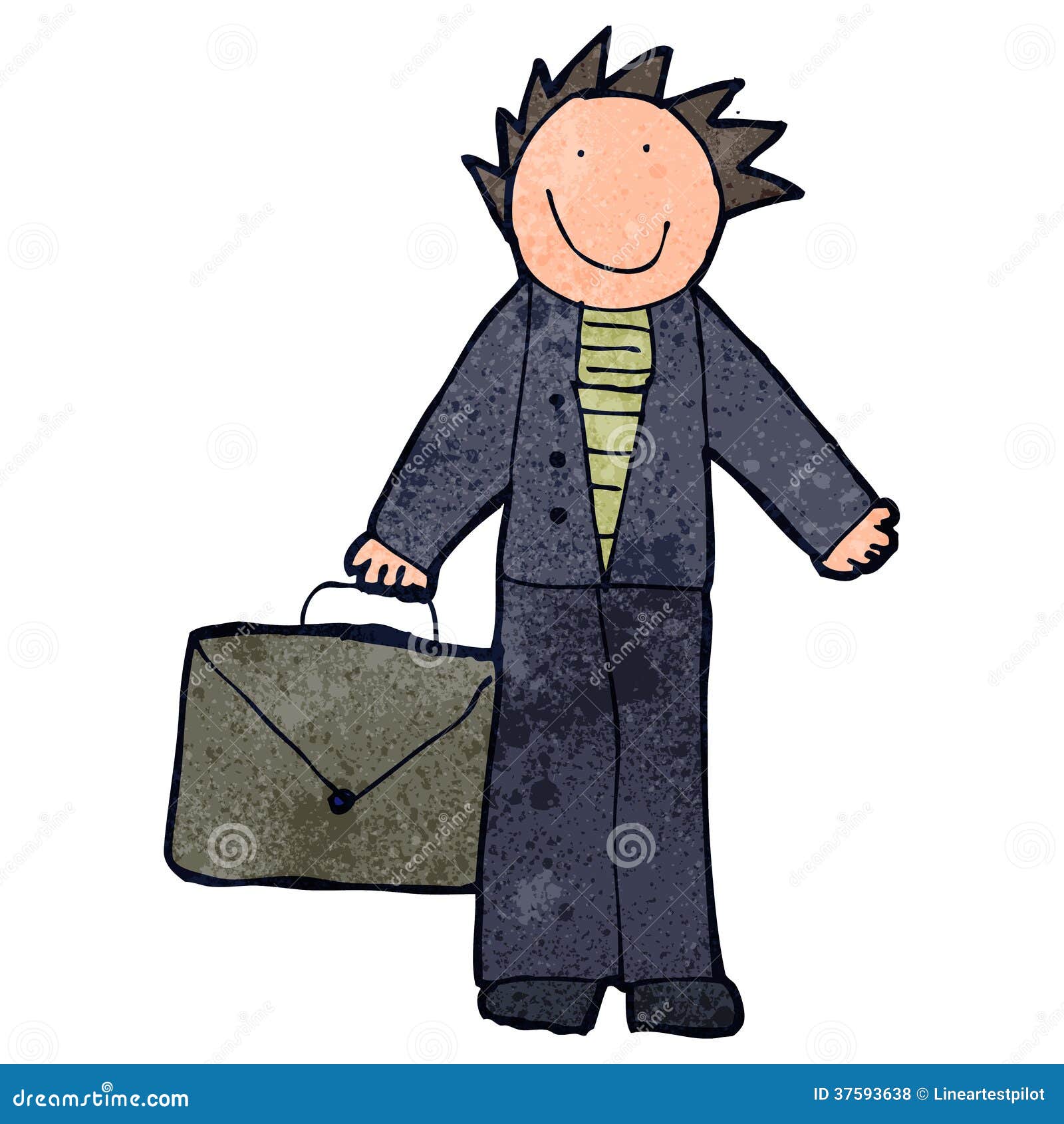 Child S Drawing of a Dad Going To Work Stock Vector - Illustration of ...