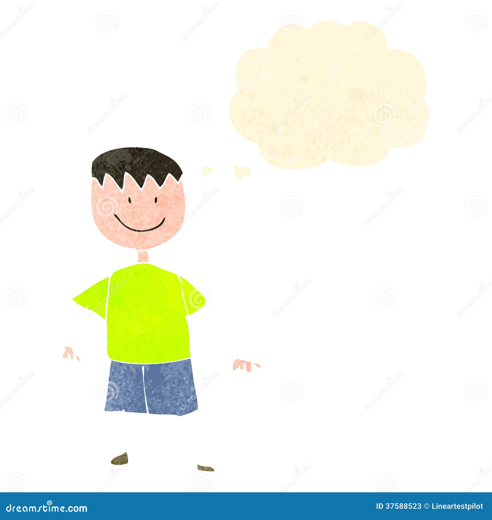 Child S Drawing of a Happy Boy Stock Illustration - Illustration of ...