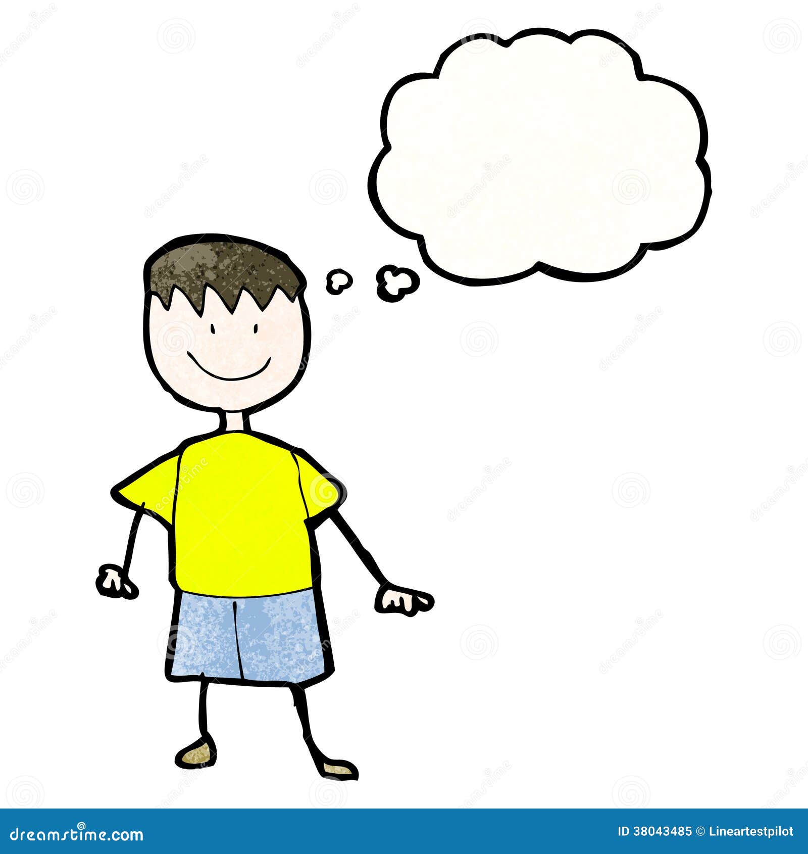 Child S Drawing of a Happy Boy Stock Vector - Illustration of textured ...