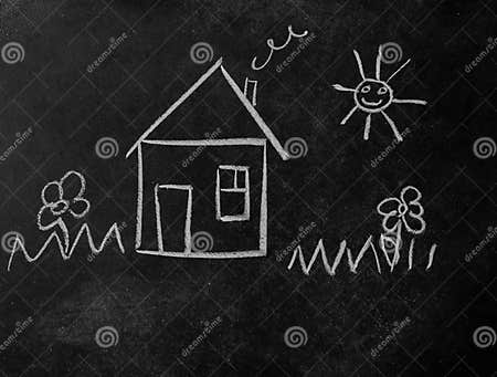 Child S Drawing on His Slate Stock Image - Image of outdoors, painting ...