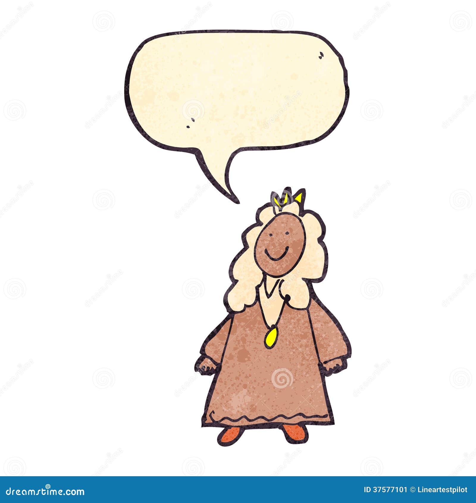 Child S Drawing of a King with Speech Bubble Stock Vector ...