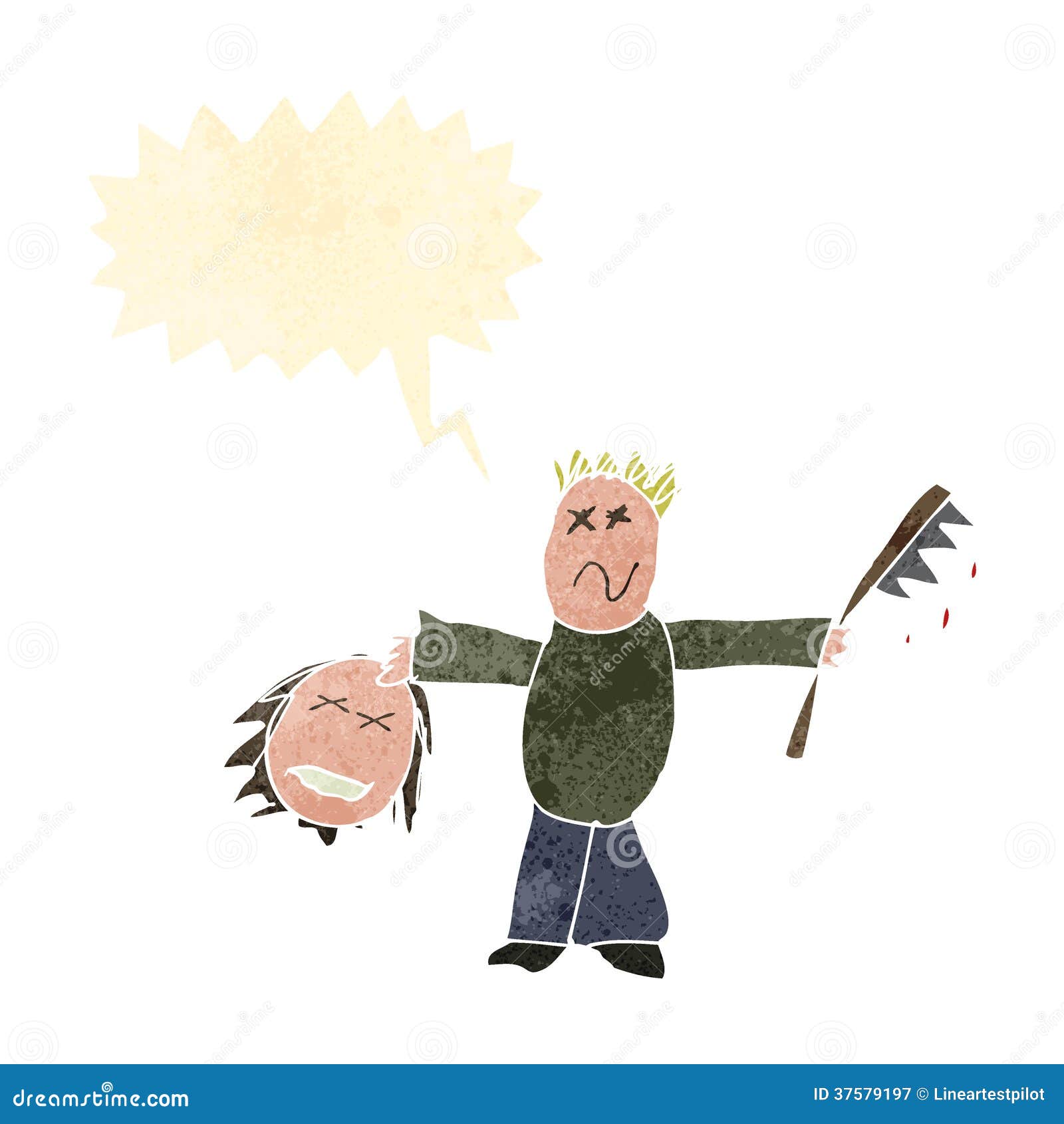 Child S Drawing of a Scary Horror Story Murderer Stock Vector ...