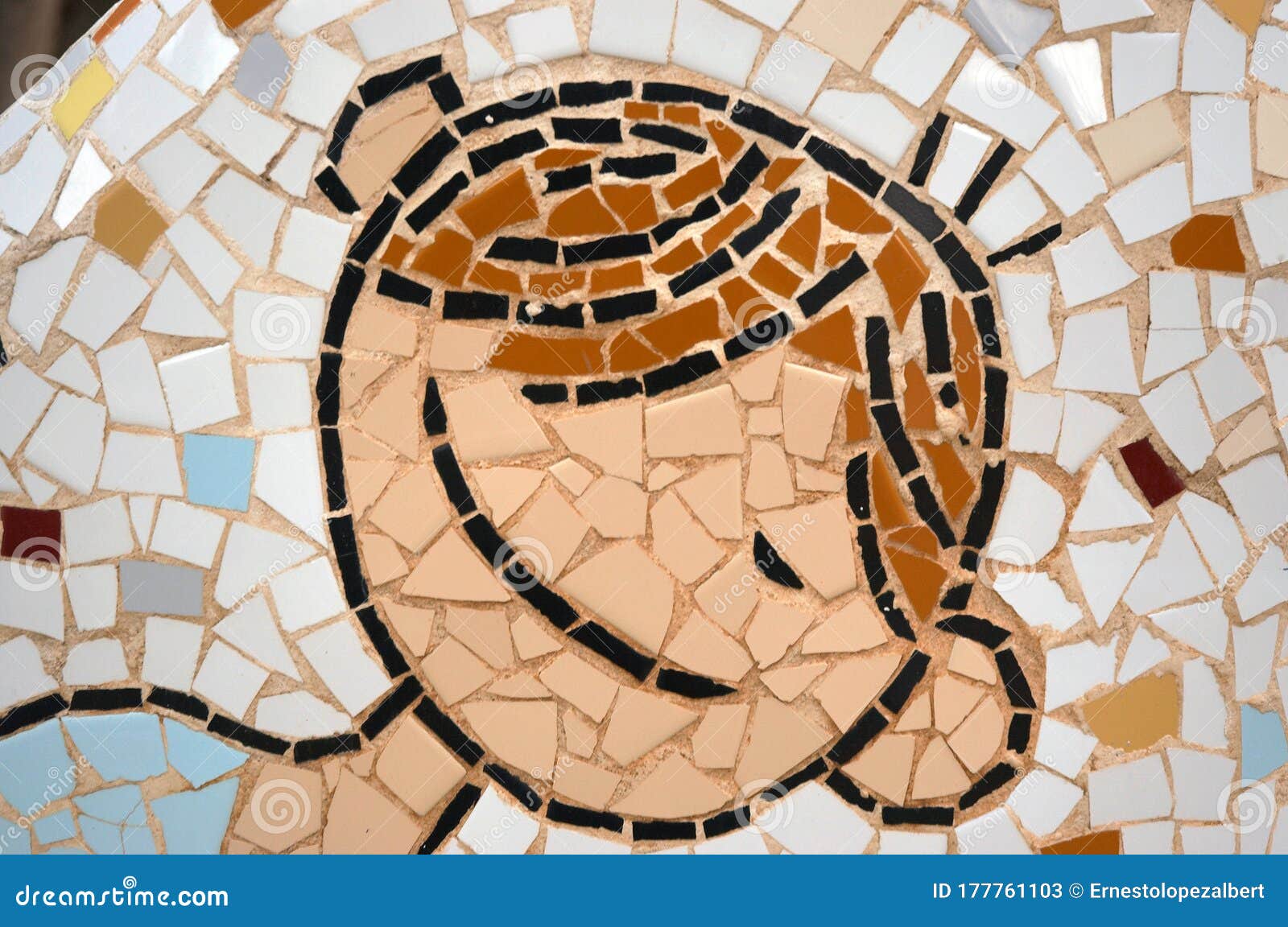 Child`s Face Made Up of Small Pieces of Tile Stock Image - Image of ...