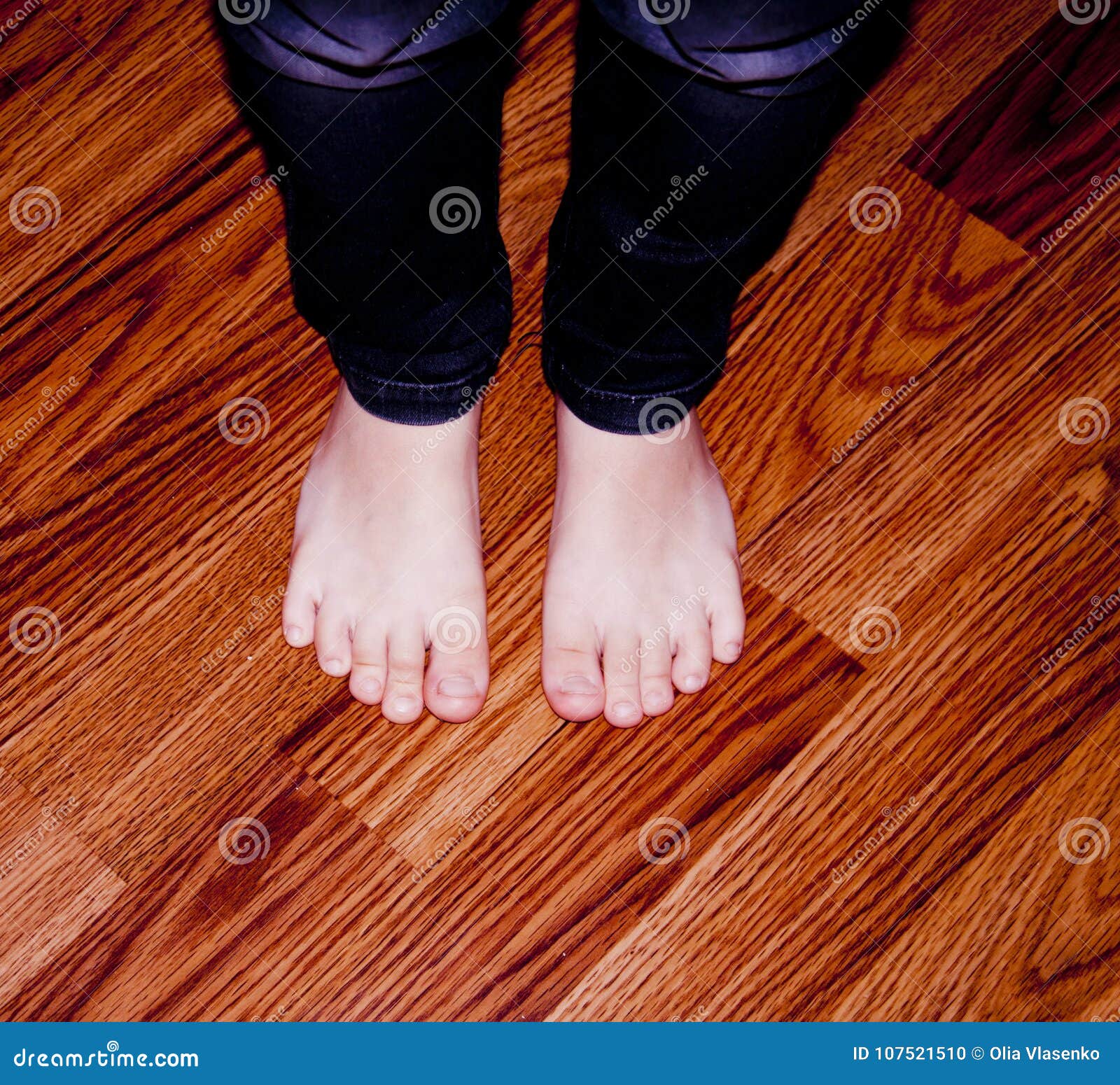 Child`s Feet on the Floor, Top Stock Photo - Image of baby, childhood ...
