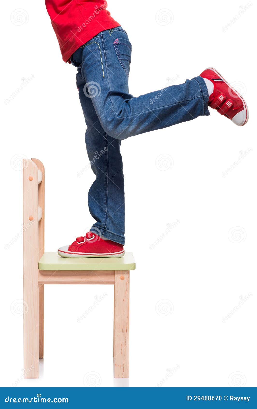 Child S Feet Standing on the Little Chair Stock Photo - Image of reach ...