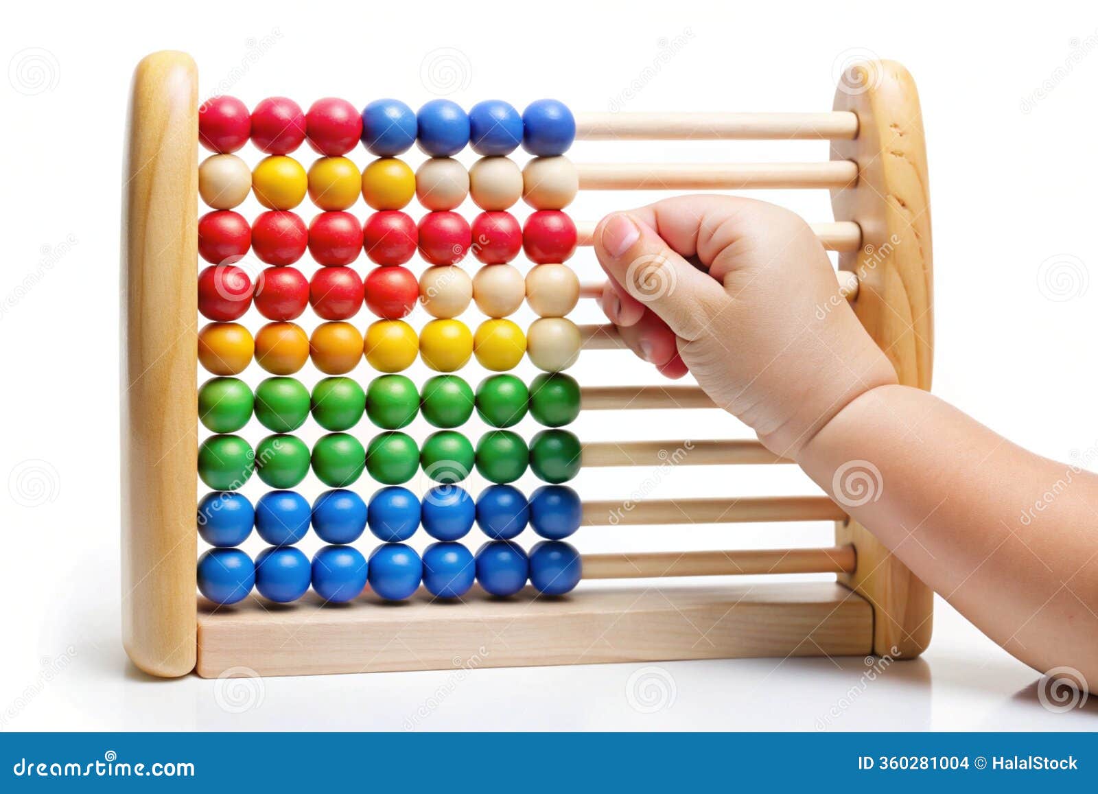 Child S Hand Counting on Colorful Abacus Isolated Stock Illustration ...