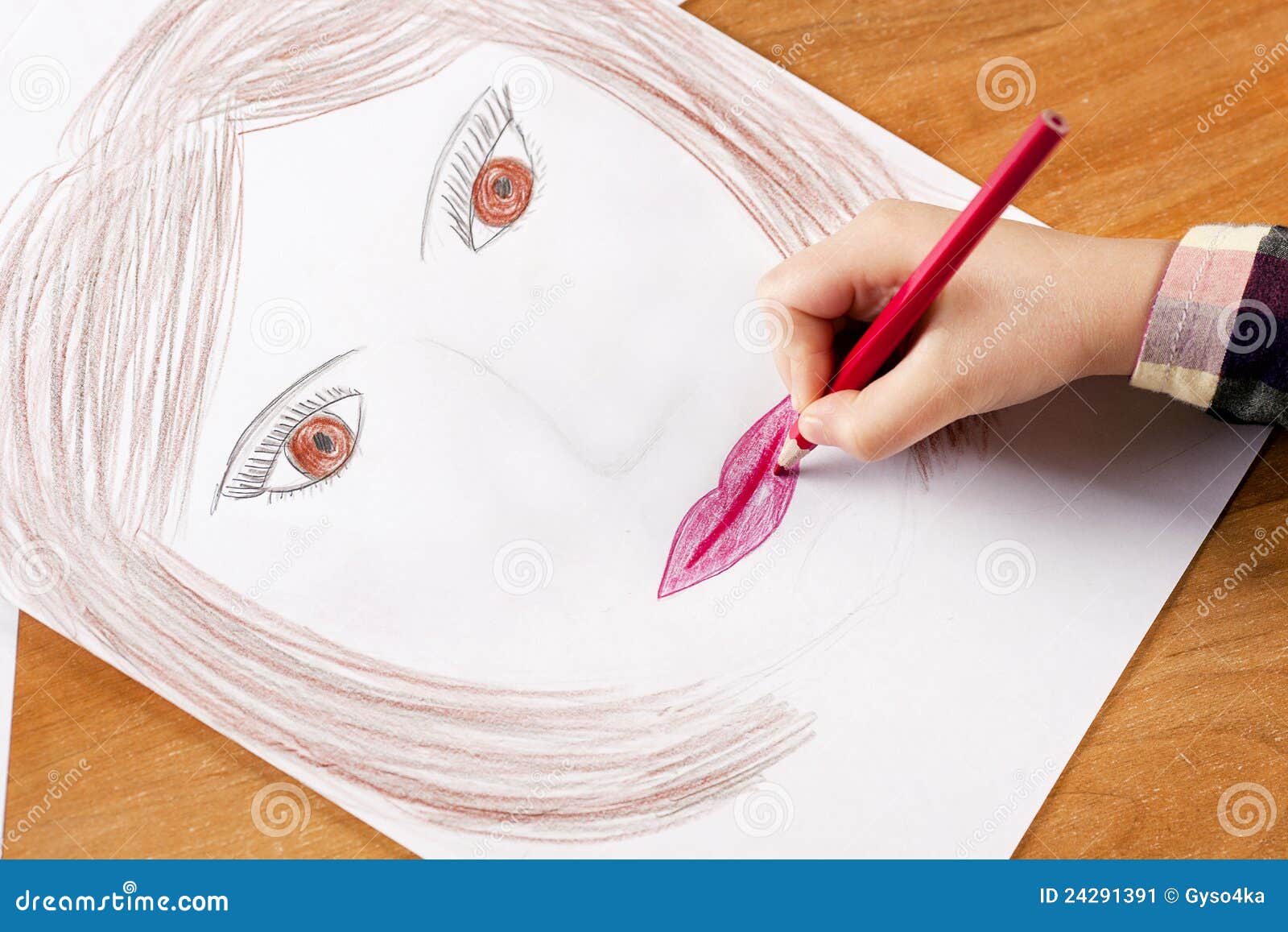 Child s hand drawing stock image. Image of empty, desk - 24291391