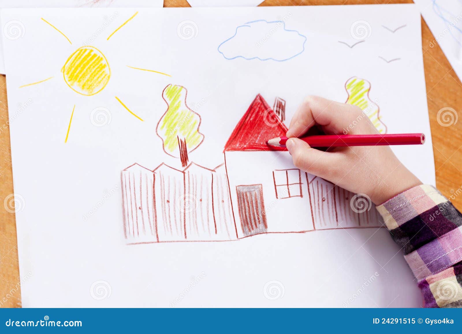 Child`s hand drawing stock image. Image of nail, empty - 24291515