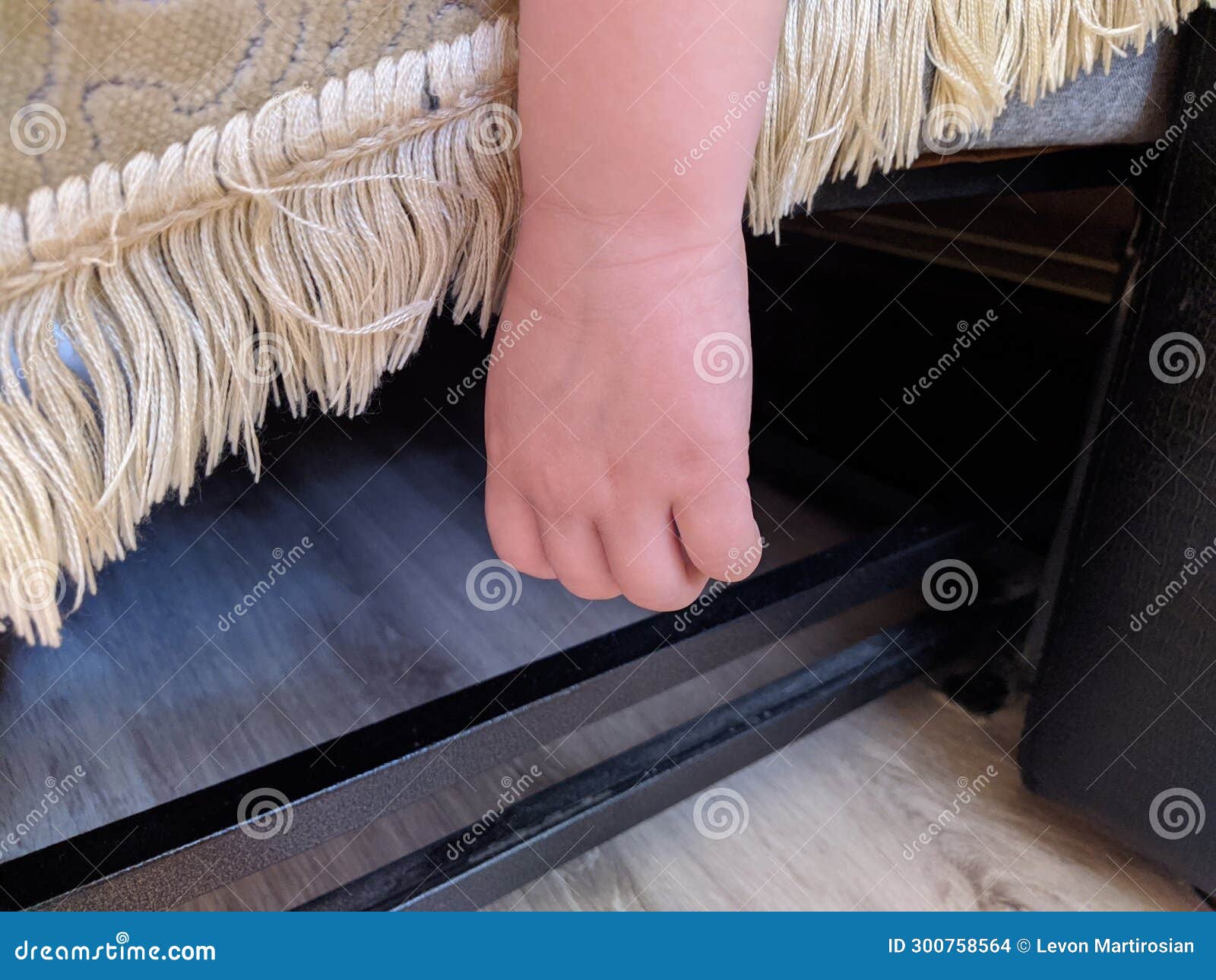 Child S Hand Fell from the Bed while Sleeping Stock Photo - Image of ...