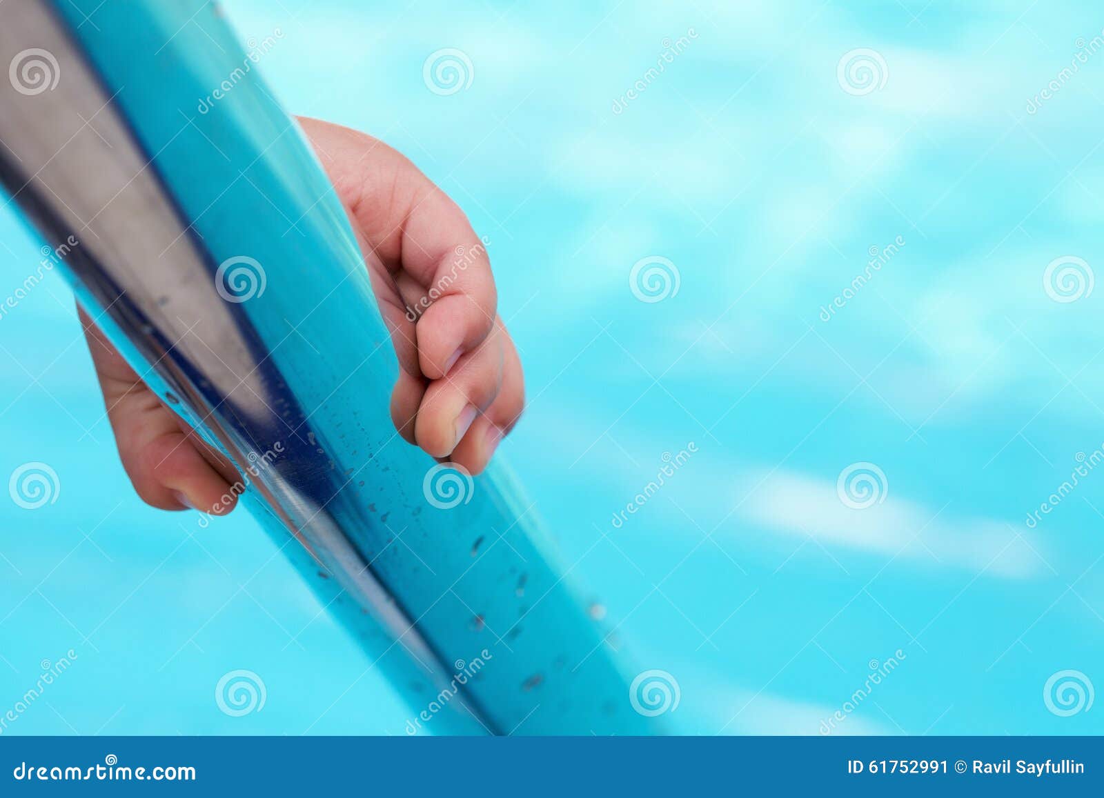 Child S Hand Holding a Handrail in Swimming Pool Stock Image - Image of ...
