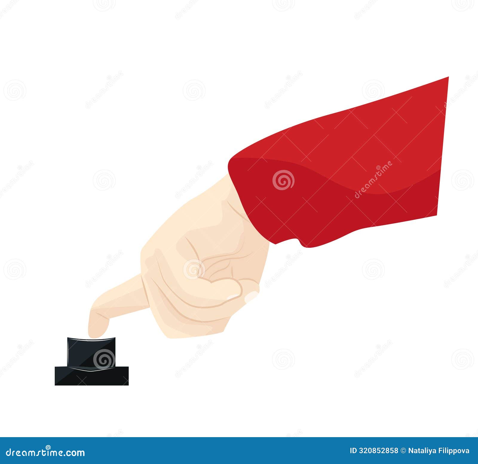 Child S Hand Presses a Button Stock Vector - Illustration of press ...