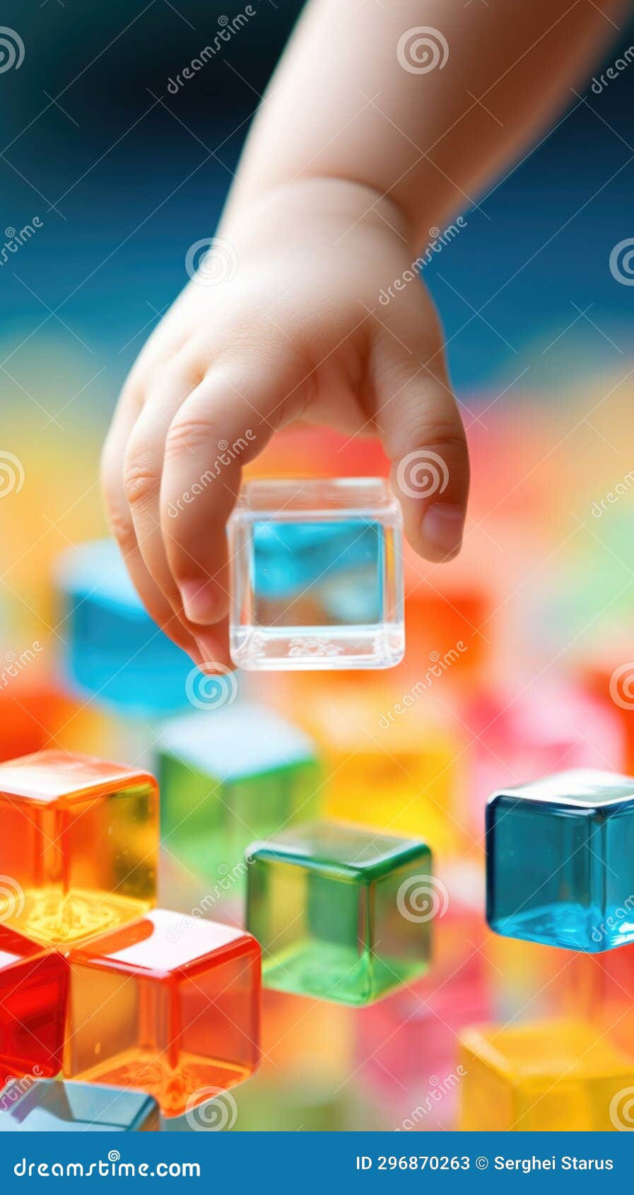A Child S Hand Reaching for a Piece of Plastic, AI Stock Illustration ...
