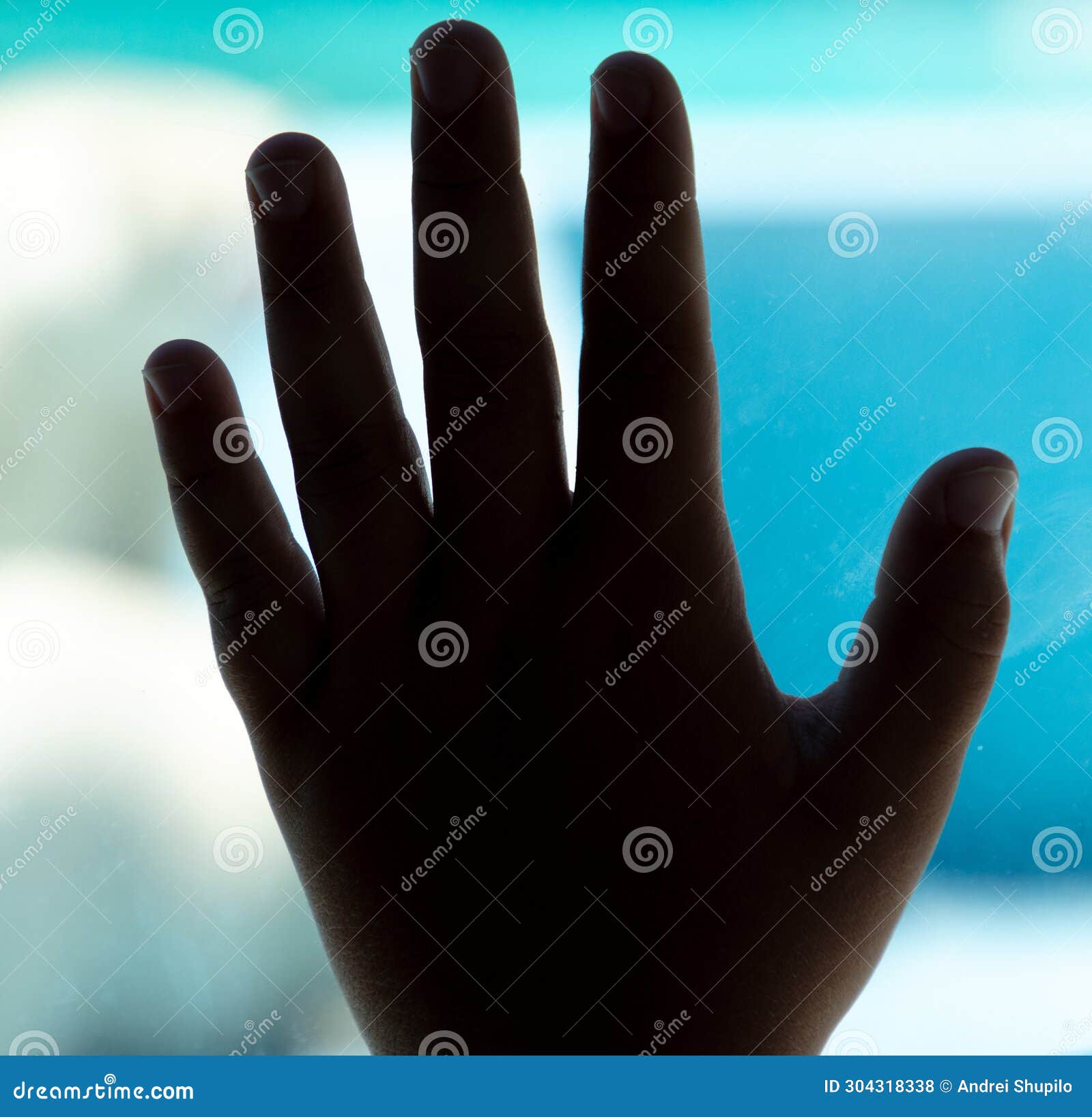 A Child& X27;s Hand on the Window Glass Stock Photo - Image of adorable ...