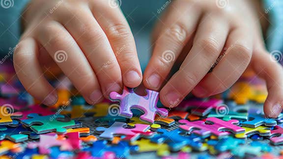 Child S Hands Assembling Colorful Jigsaw Puzzle Pieces Stock Photo ... Child S Hands Assembling Colorful Jigsaw Puzzle Pieces Stock Photo ...