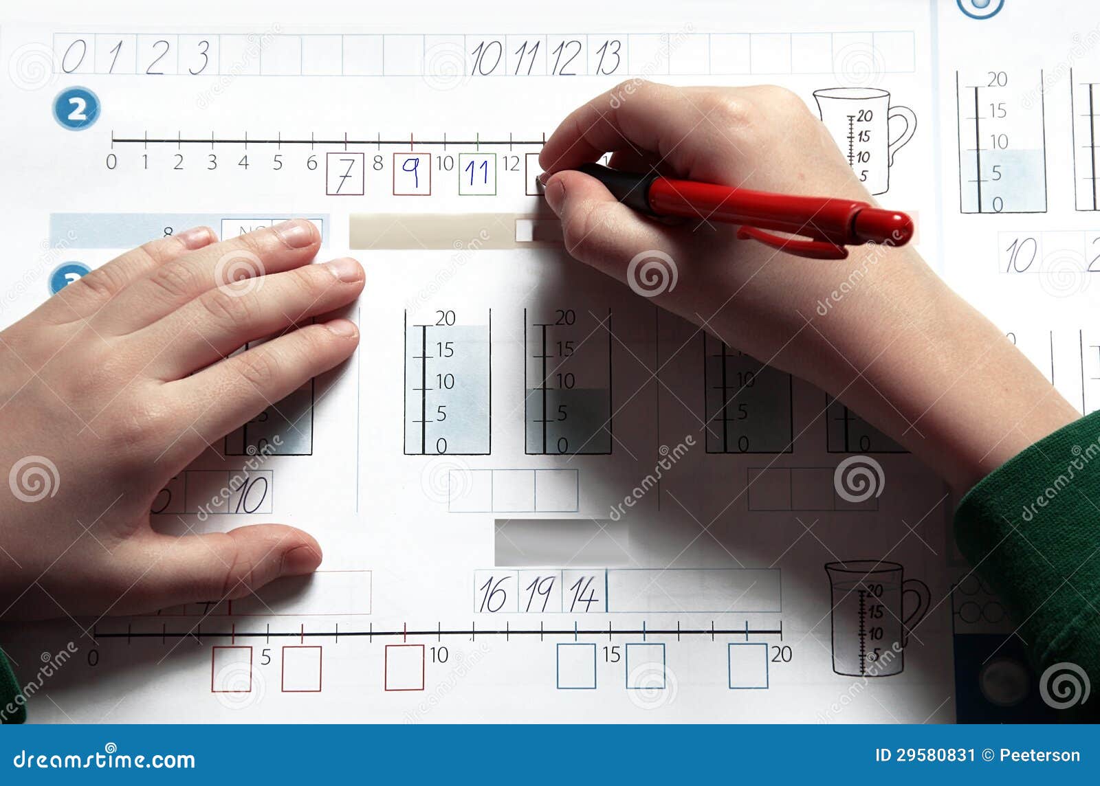 Child S Hands and Exercise-book Stock Image - Image of mathematics ...