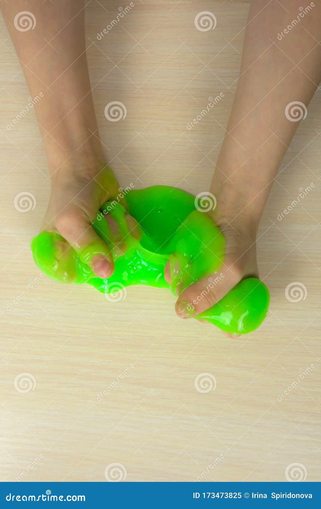 The Child`s Hands are Held by a Slime Stock Image - Image of splatter ...