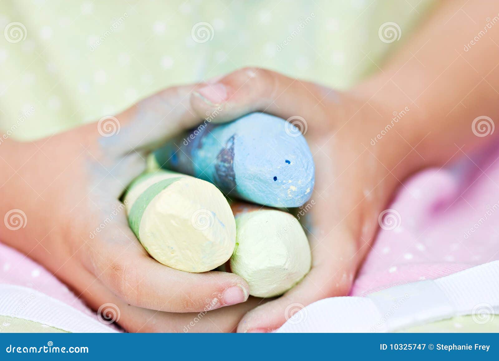 Child S Hands Holding Colored Chalk Stock Image - Image of drawing ...