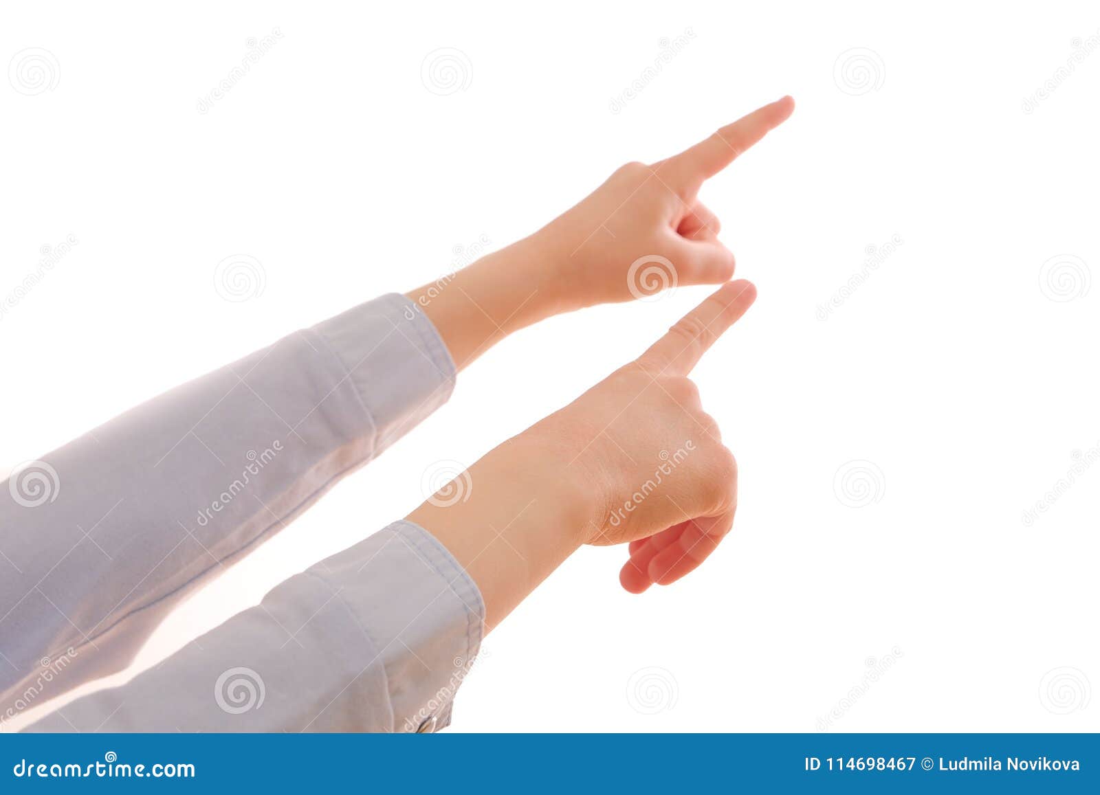 A Child`s Hands Points To Something Stock Image - Image of gesture ...