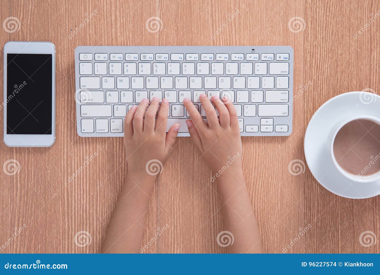 Child& X27;s Hands Typing on Keyboard Stock Photo - Image of office ...