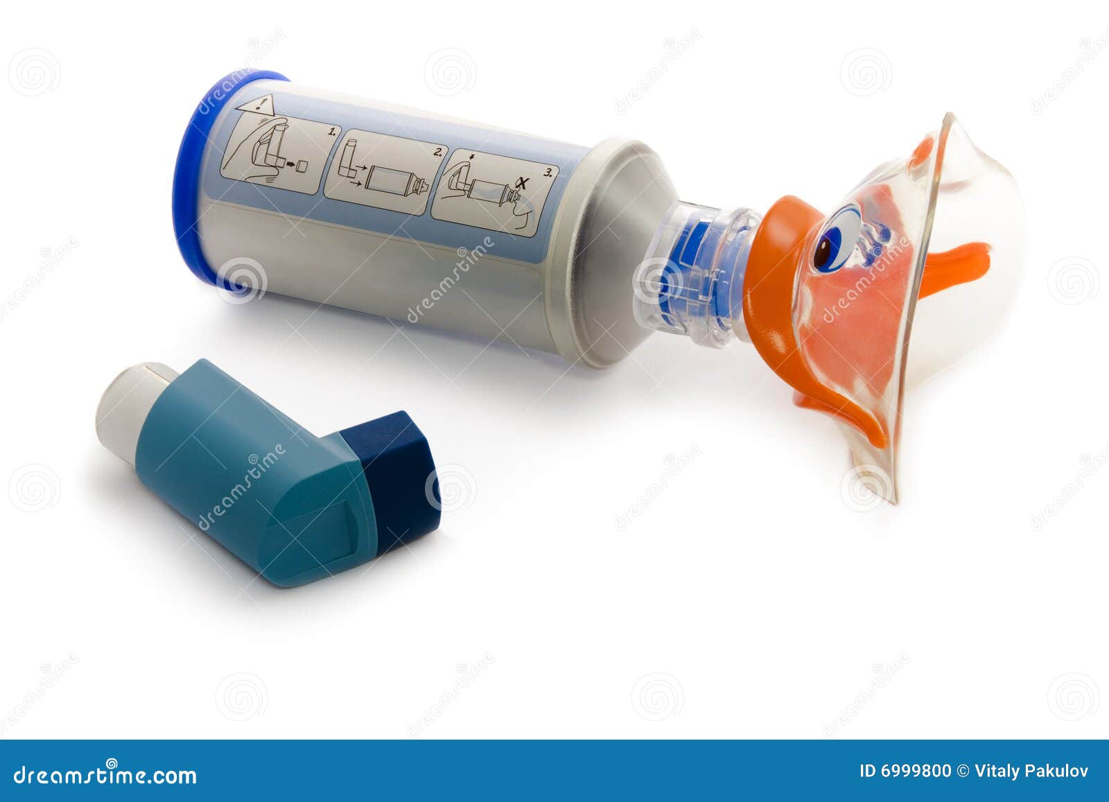 Child S Inhaler with Spray Isolated on White Stock Photo - Image of ...