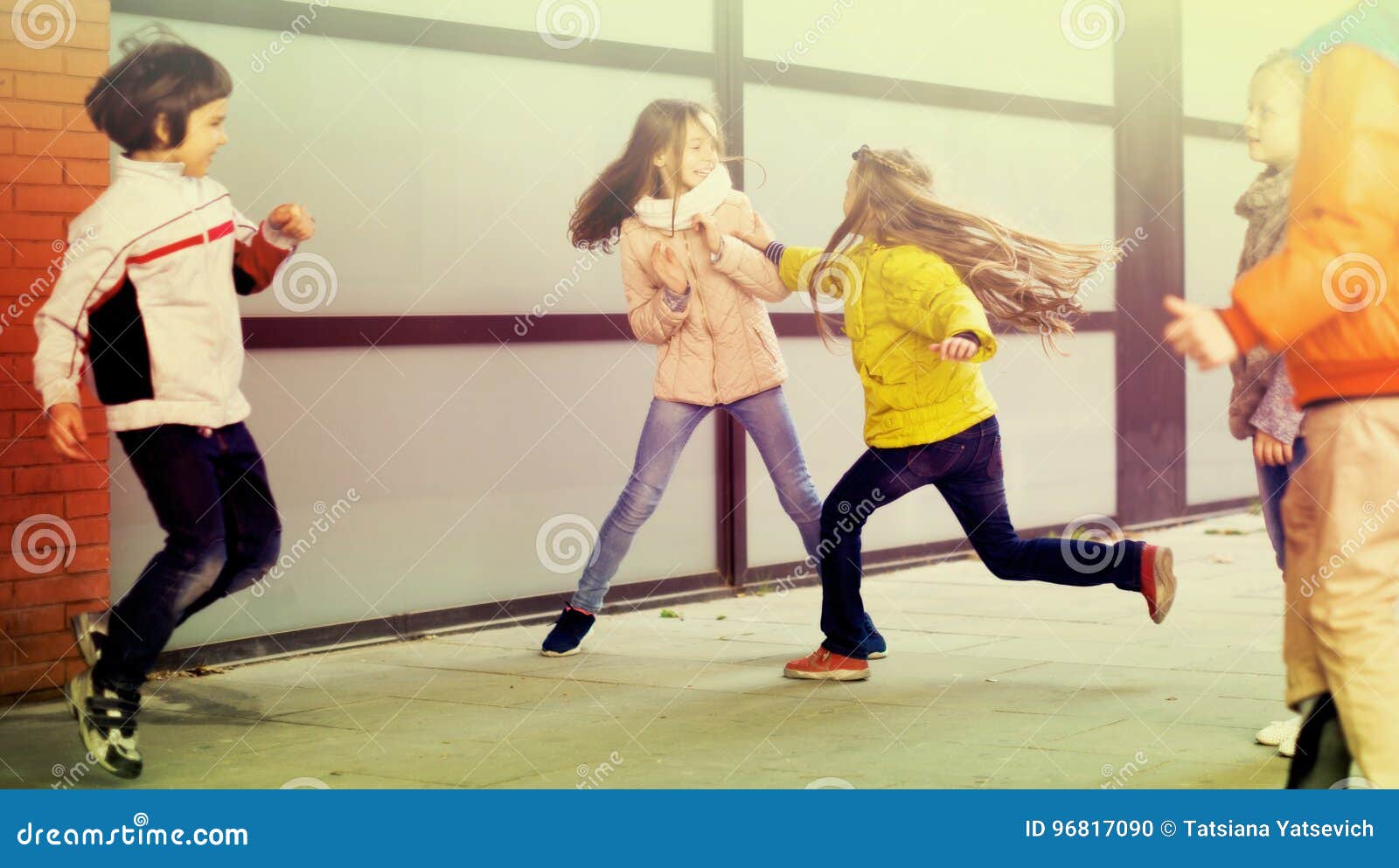 Child`s Play Catch-up in Park Stock Photo - Image of friendship ...