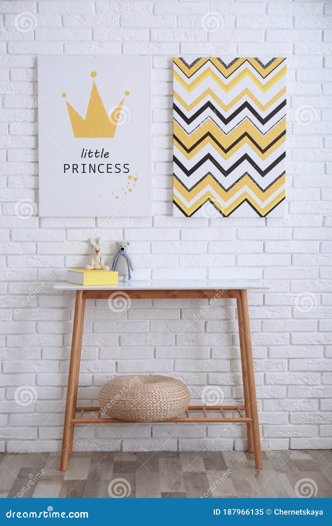 Child`s Room with Cute Posters on Wall Stock Image - Image of girl ...