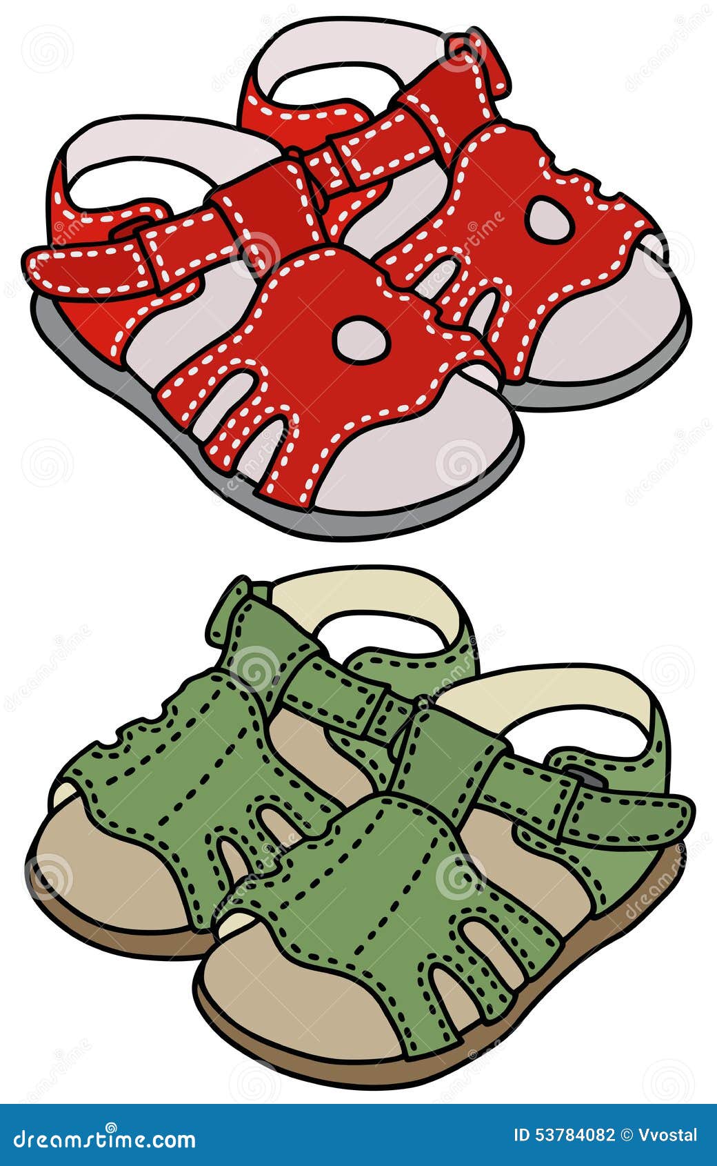 Child s sandals stock vector. Illustration of sandals - 53784082
