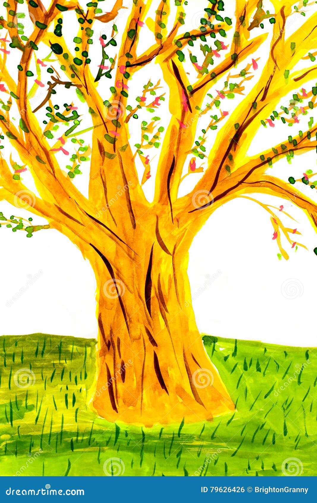 Child' S Schets Van Een Boom Stock Illustratie - Illustration of boom ...