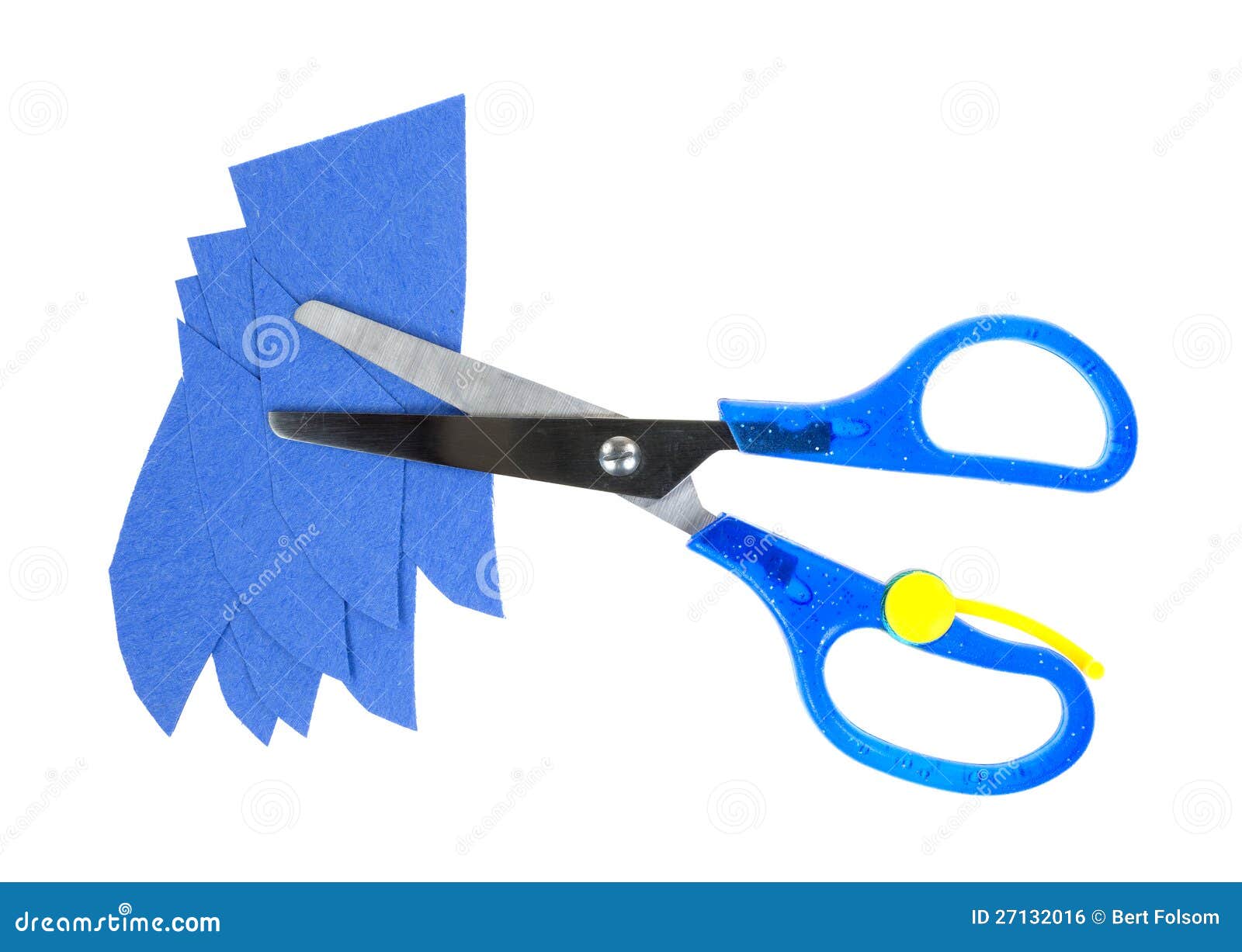 Child S Scissors with Blue Scraps Craft Paper Stock Photo - Image of ...