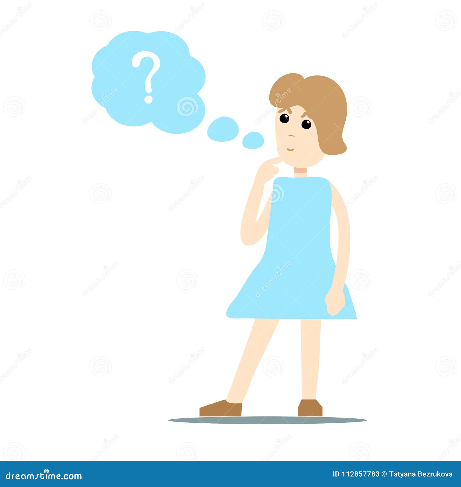 The Child`s Thinking with a Question Mark in the Bubble. Stock ...