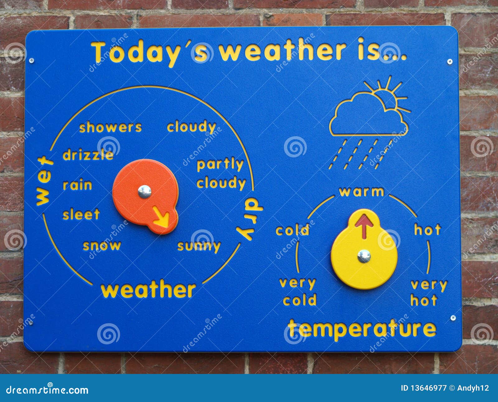 Child s weather board stock image. Image of blue, chart - 13646977