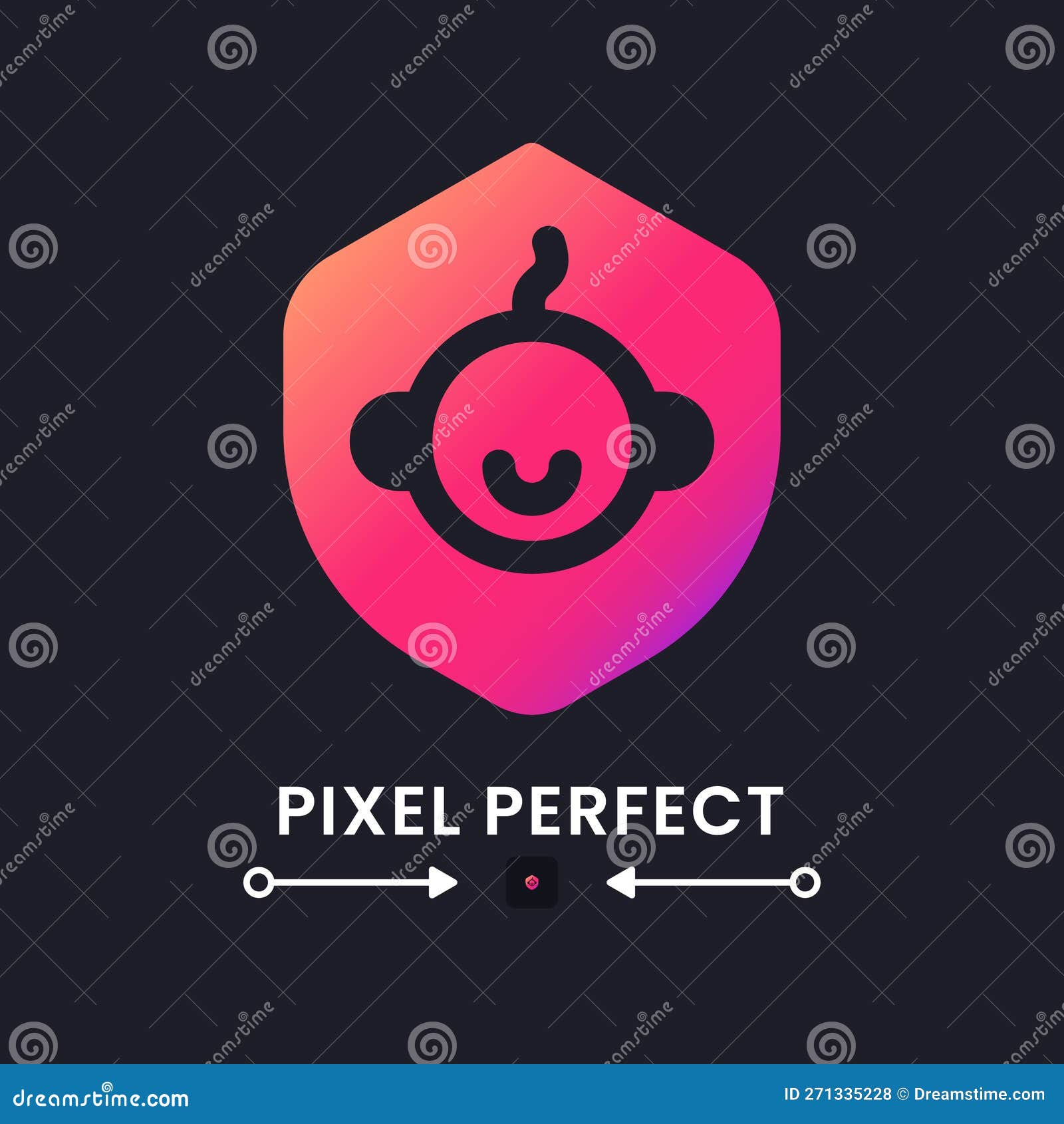 Child Safety Pink Solid Gradient Desktop Icon on Black Stock Vector ...