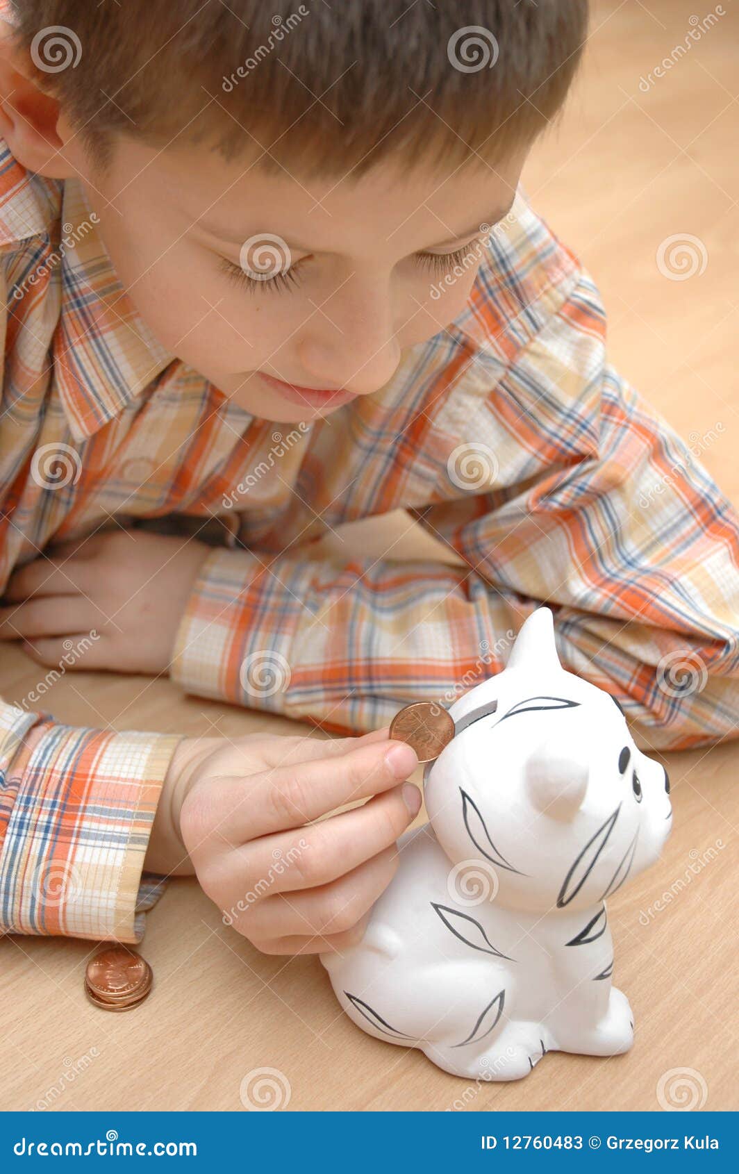 Child save coins stock image. Image of coin, money, bank - 12760483