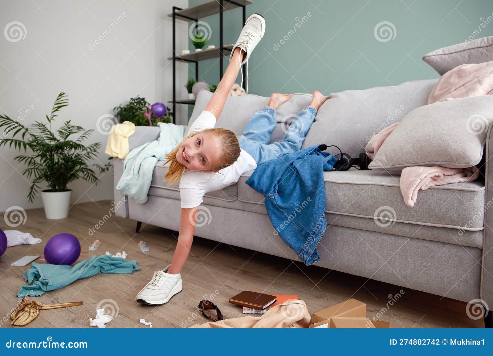 The Child Scattered Things in the Room Stock Photo - Image of room ...