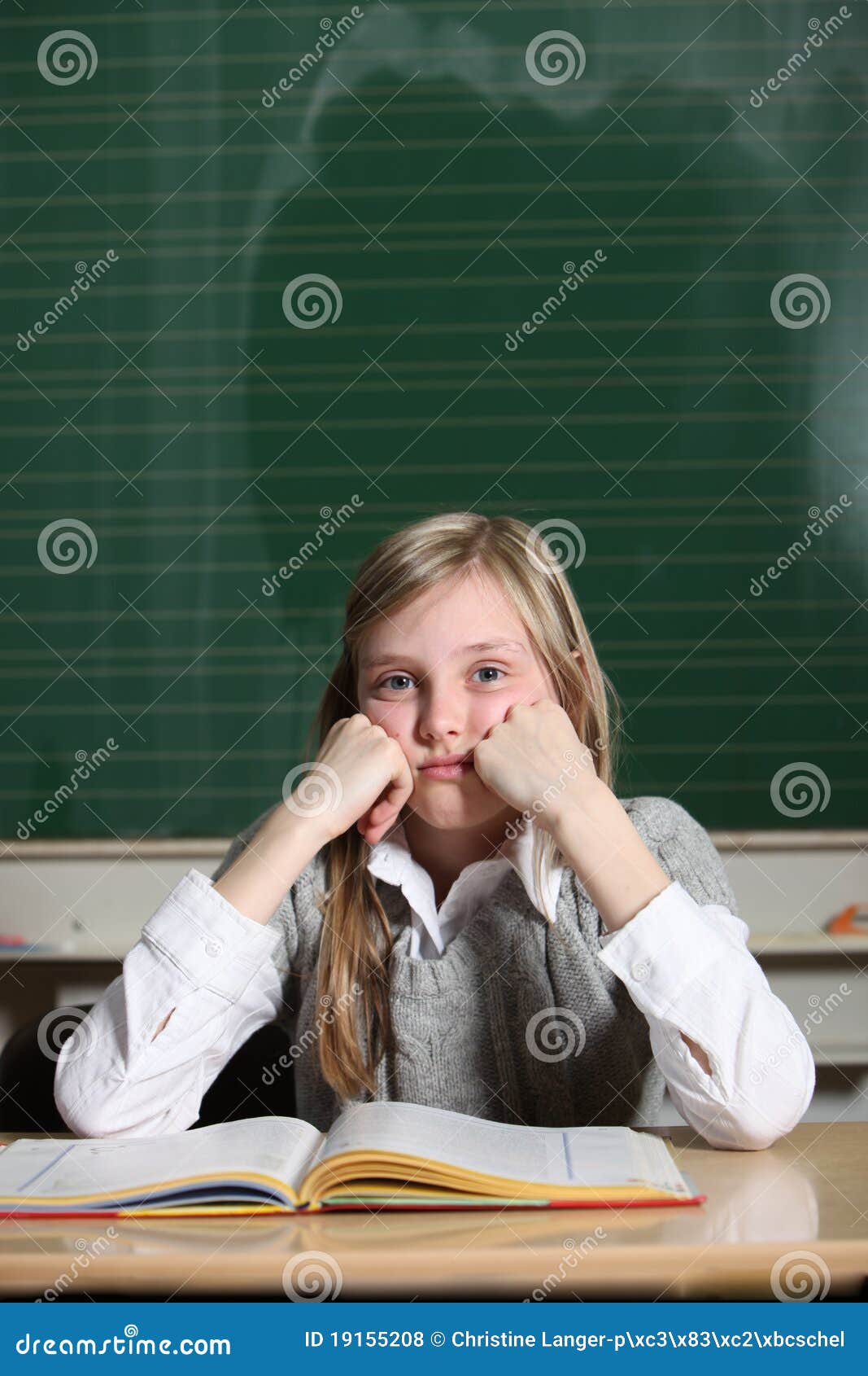 Child in the school thinks stock photo. Image of panel - 19155208
