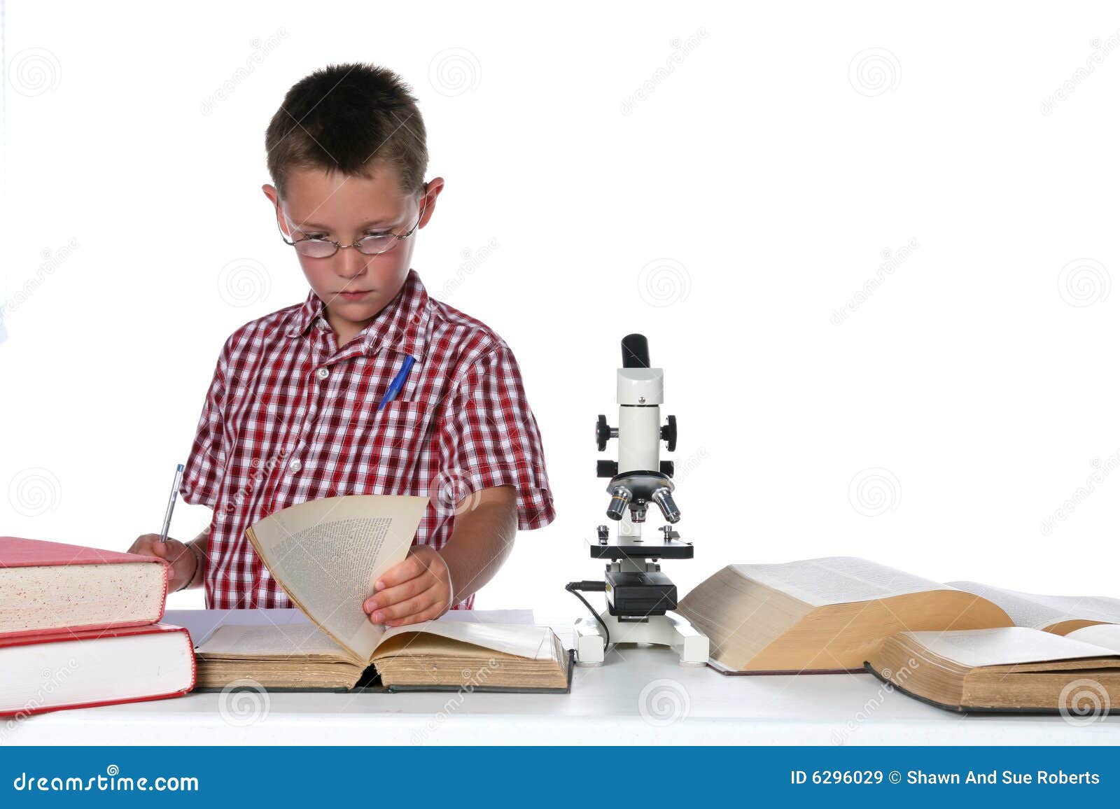 Child Scientist with a Pen in His Pocket Stock Image - Image of ...