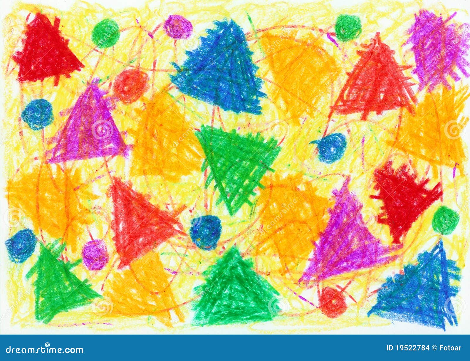 Child Scribble On The Wall Colored Pencils Scribbles On A White Wall ...