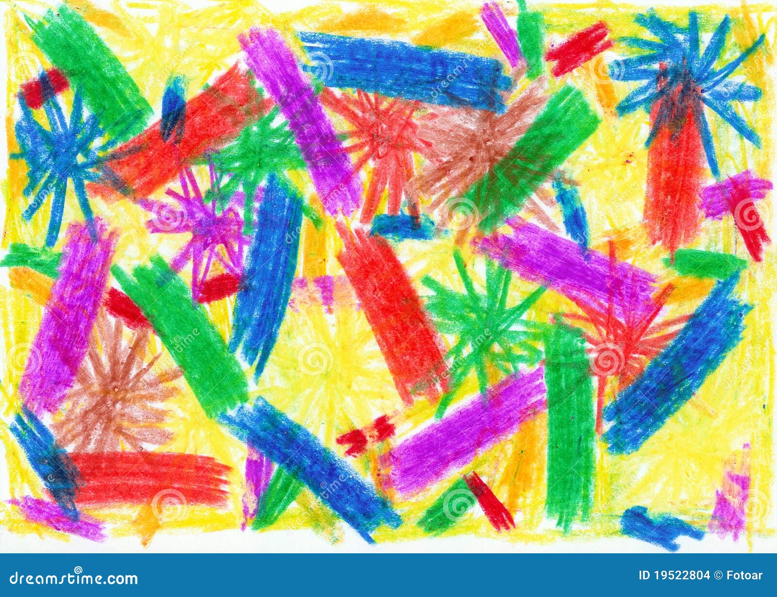 Child Scribble On The Wall Colored Pencils Scribbles On A White Wall ...