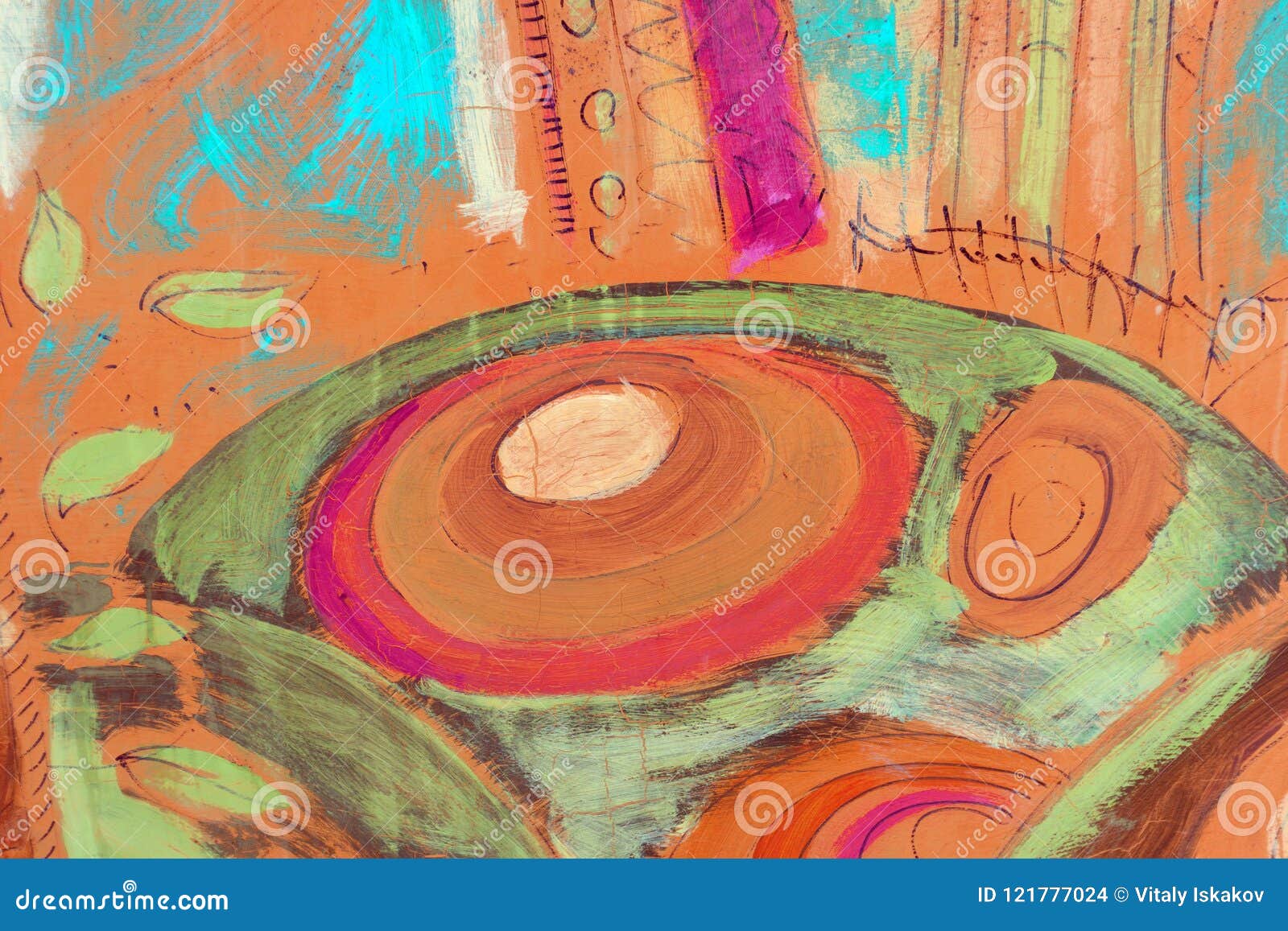 Child Scribble On The Wall Colored Pencils Scribbles On A White Wall ...