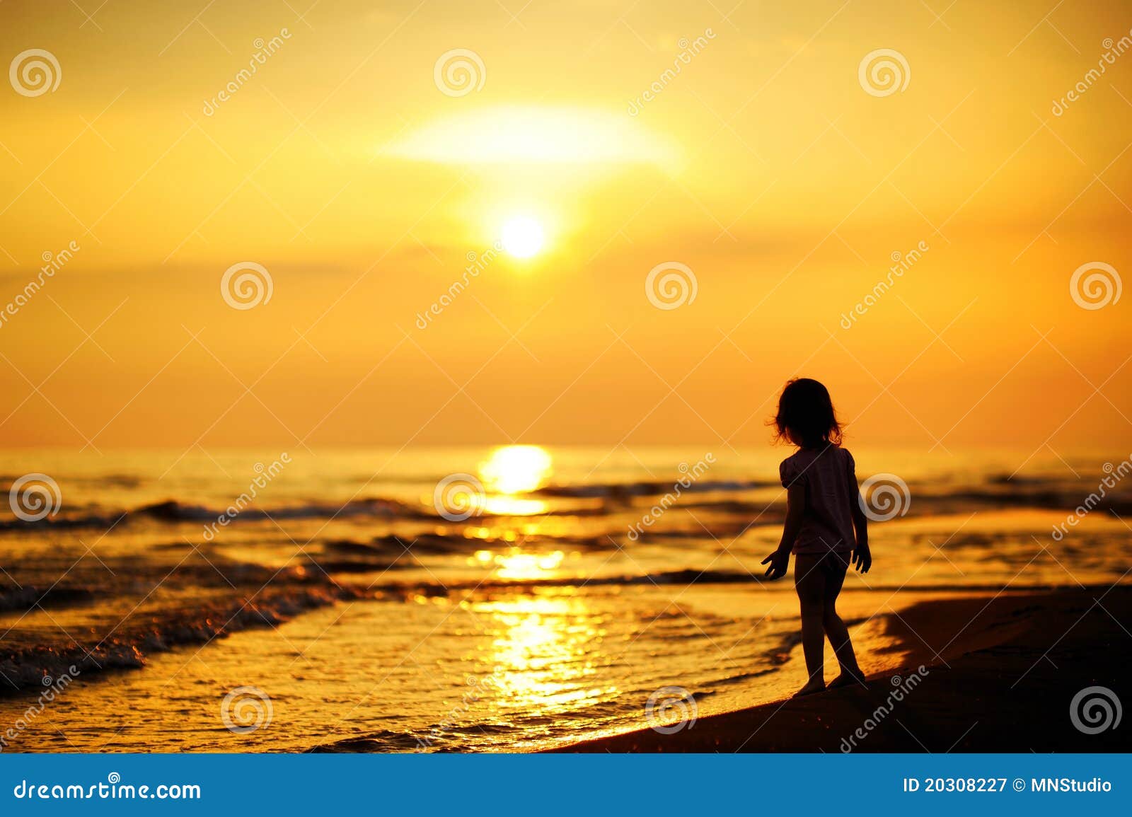 A child by the sea stock image. Image of dusk, summer - 20308227